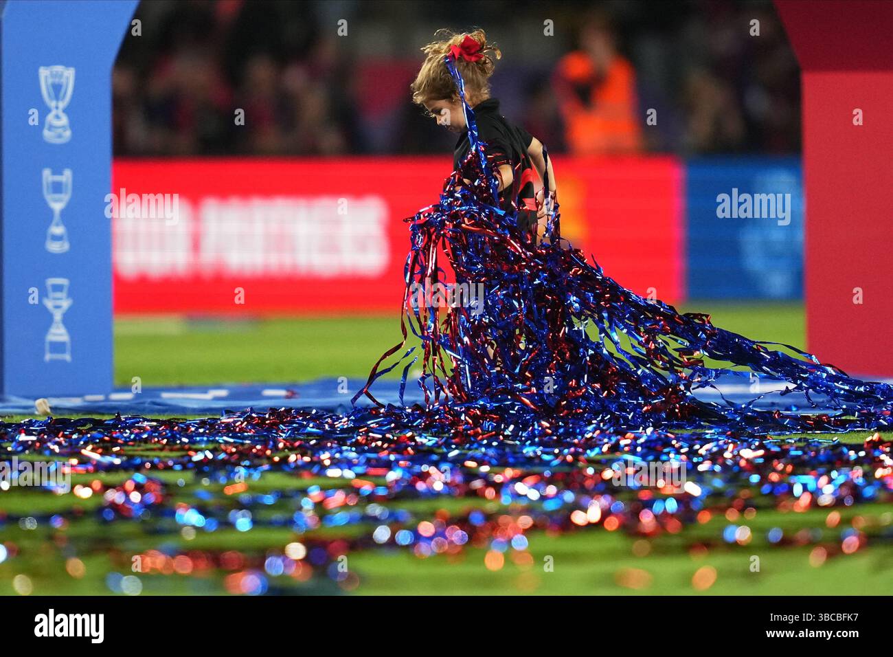 Barcelona, Spain. 18th May, 2025. Girl playing during the La Liga EA ...