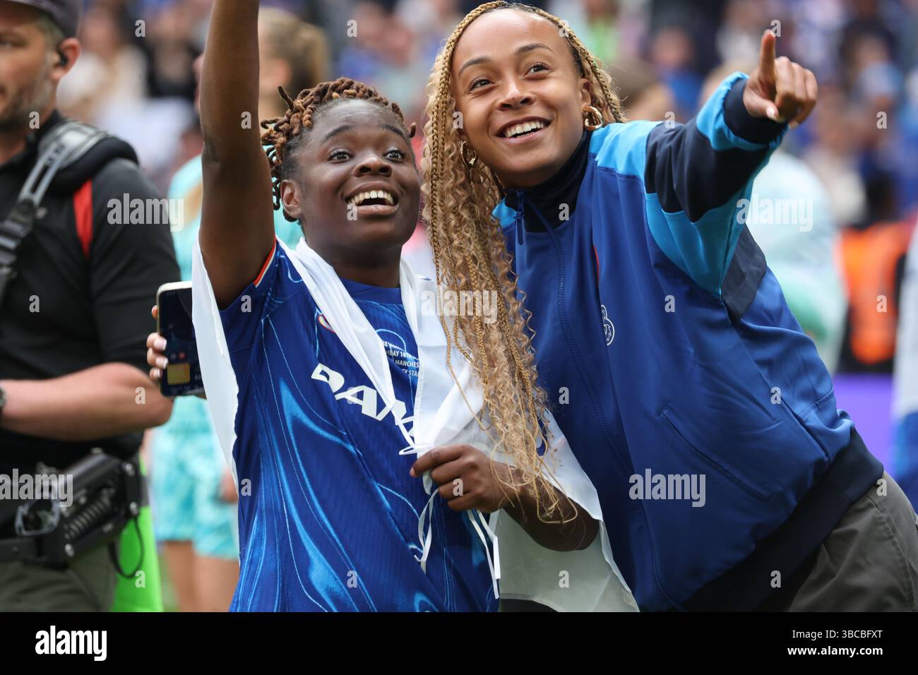L-R Chelsea Women Sandy Baltimore and Chelsea Women Maelys Mpome After ...