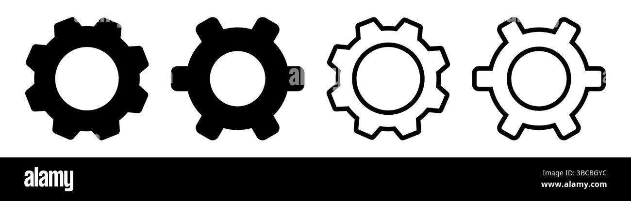 Gears icon symbol simple design Stock Photo - Alamy
