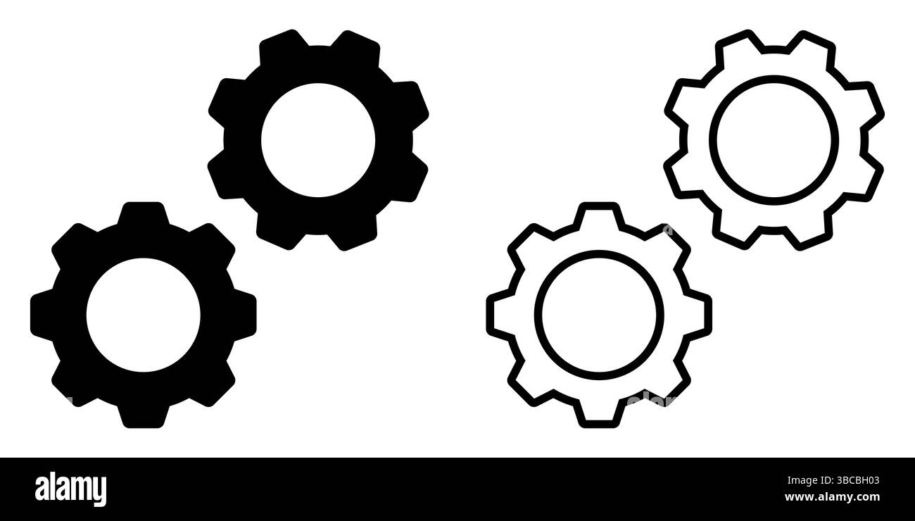 Gears icon symbol simple design Stock Photo - Alamy