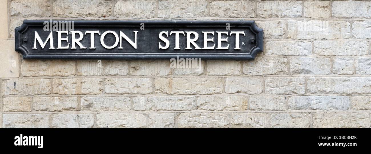 Road sign for Merton Street, Oxford, England Stock Photo - Alamy
