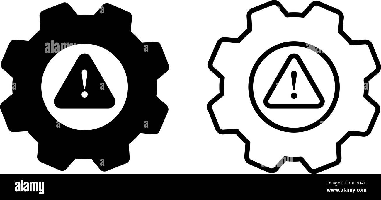Gear attention icon. Crisis management. Technical problem Stock Vector ...