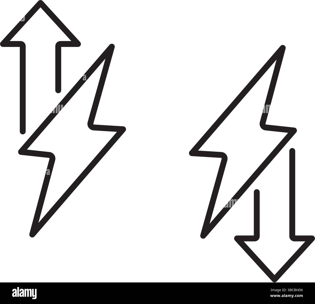 Energy increase flash arrow icon Stock Vector Image & Art - Alamy