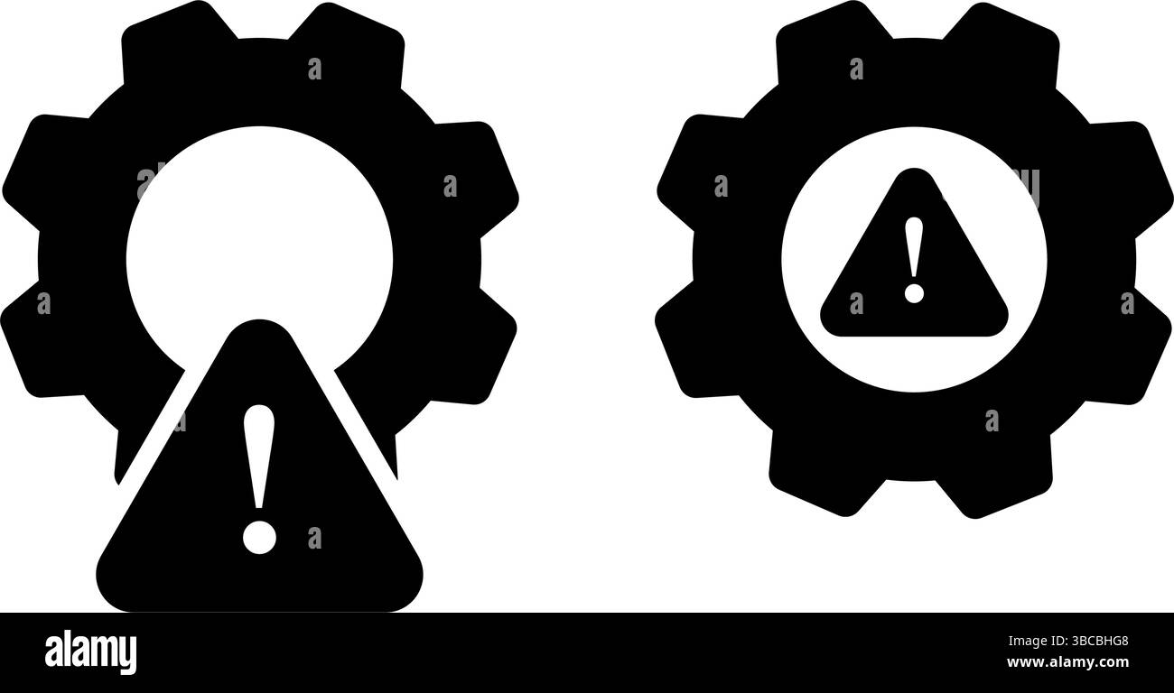 Gear attention icon. Crisis management. Technical problem Stock Vector ...