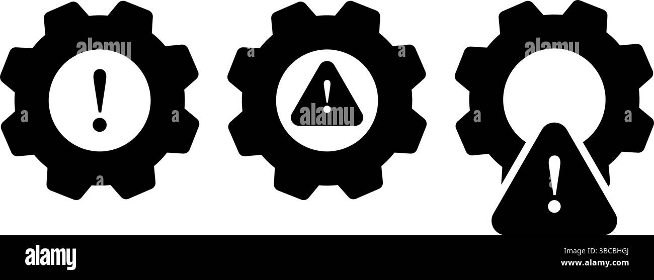 Gear attention icon. Crisis management. Technical problem Stock Vector ...