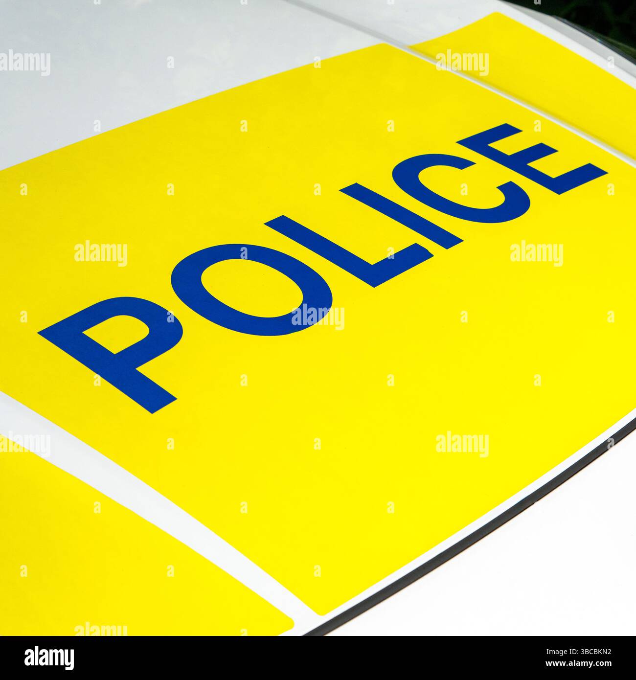 Police car bonnet Stock Photo - Alamy