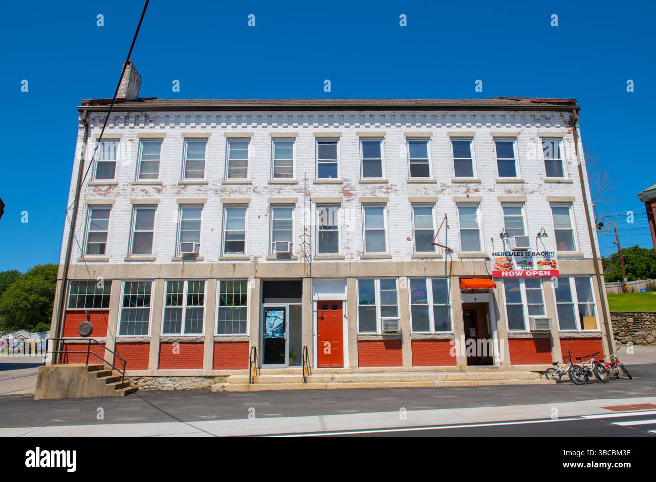 Historic commercial buildings on Green Street in historic village of ...