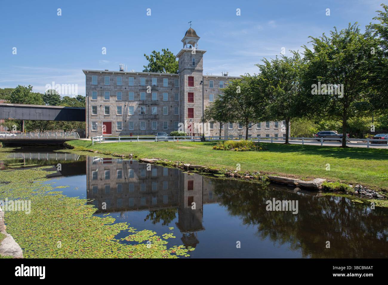 Slatersville Mills building in historic village of Slatersville, town ...