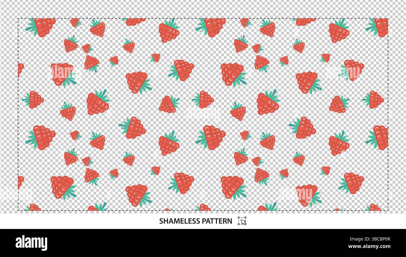 Red Raspberry Fruit Seamless Pattern Background Design for Sweet or ...