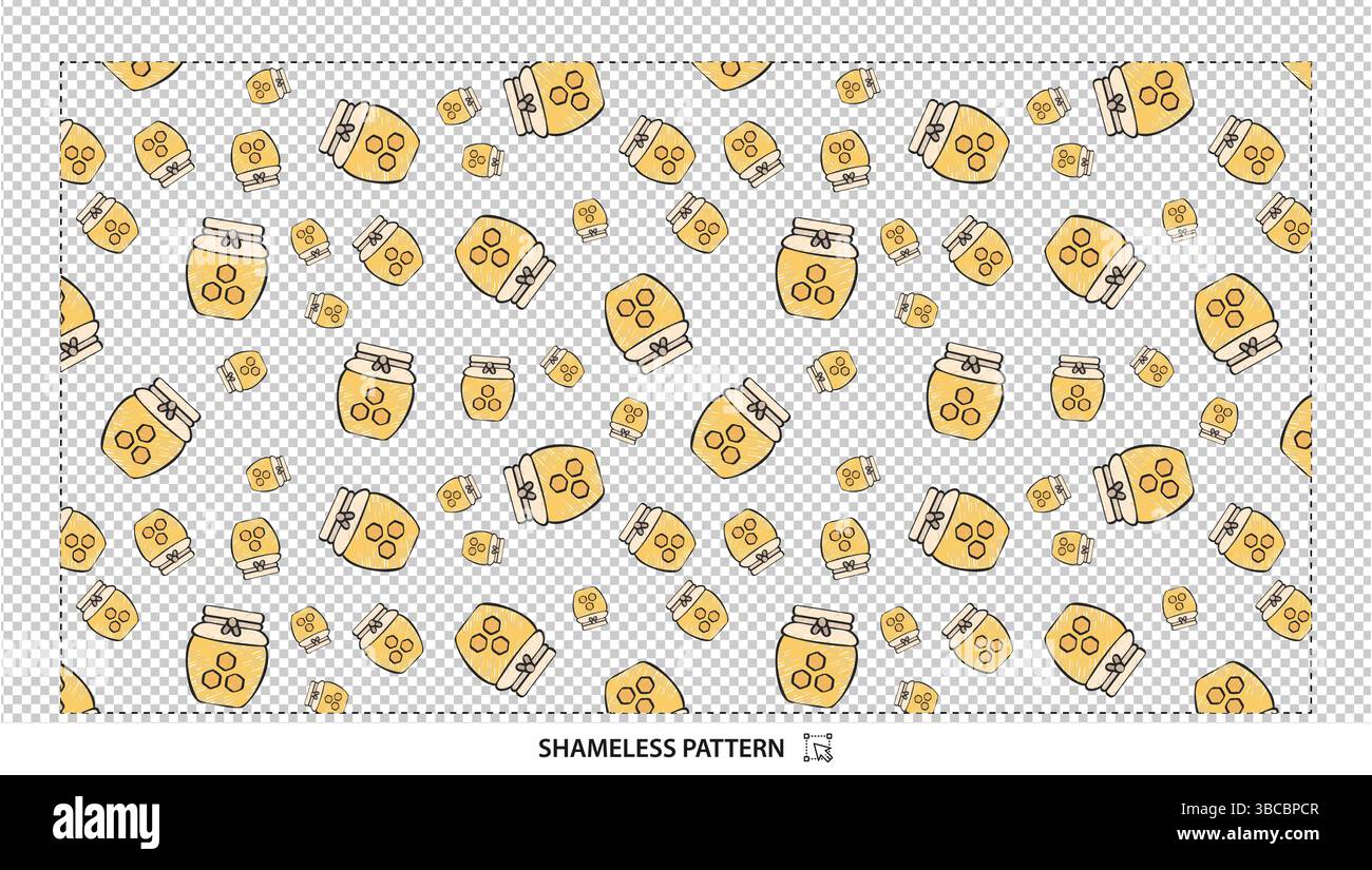 Cute Honey Pot and Beehive Seamless Pattern Design for Fabric and Kids ...