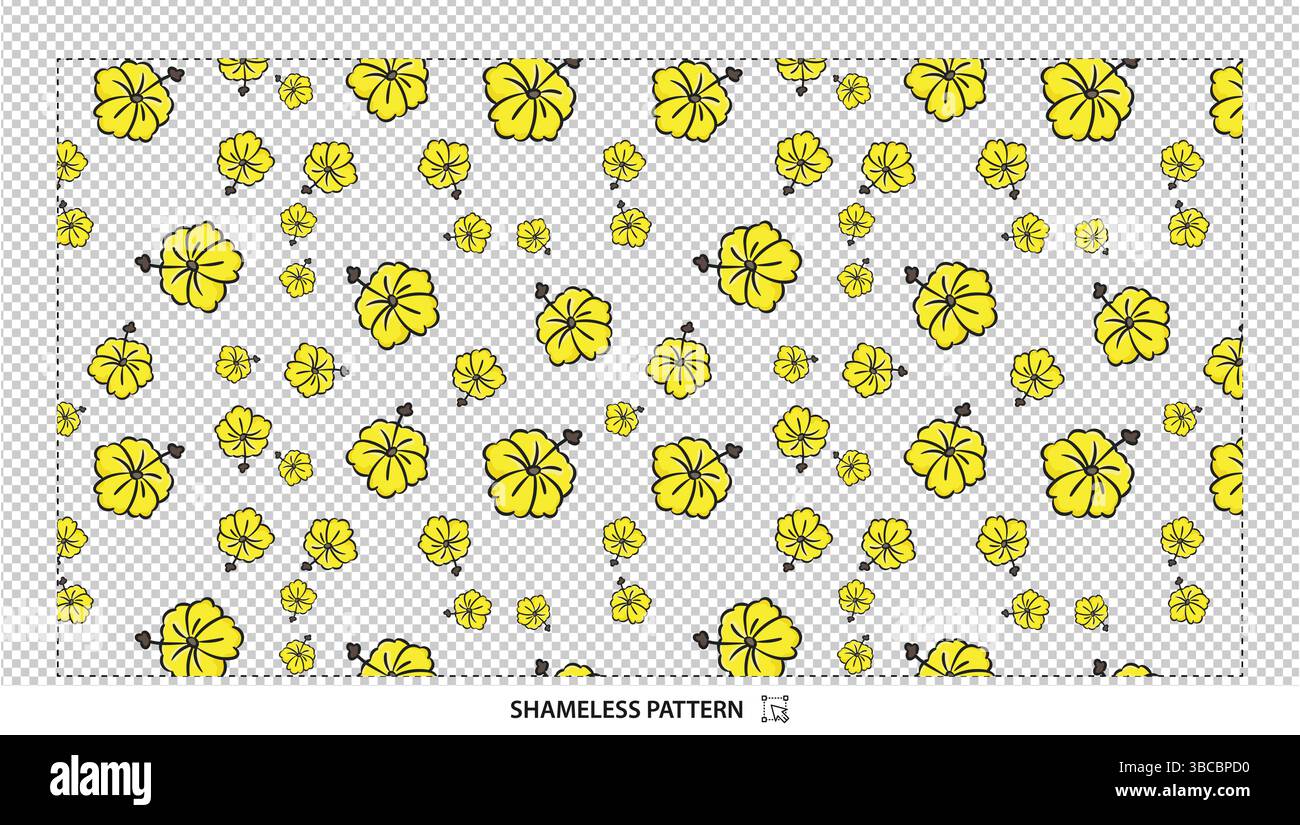Cute Yellow Floral Pattern Background Design for Fabric and Crafts ...