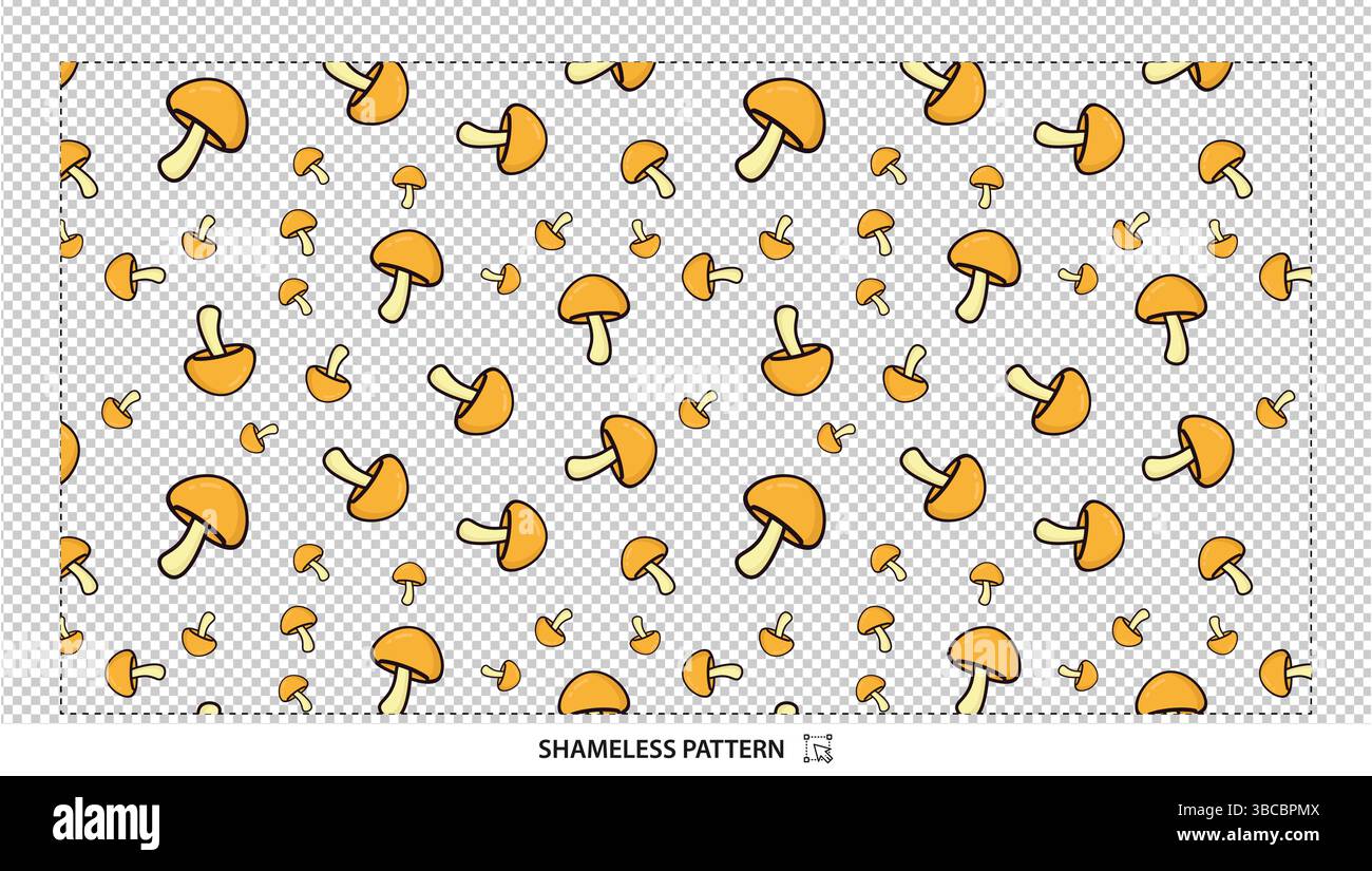 Tiny Cartoon Orange Mushrooms Seamless Pattern for Fabric Digital Paper ...
