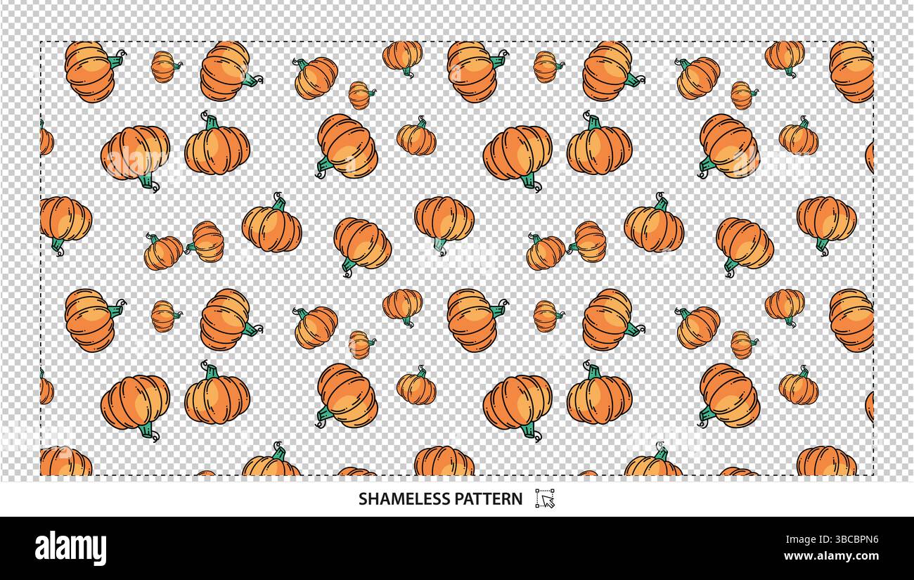 Seamless Autumn Pumpkin Pattern for Scrapbook Paper Fabric and Digital ...