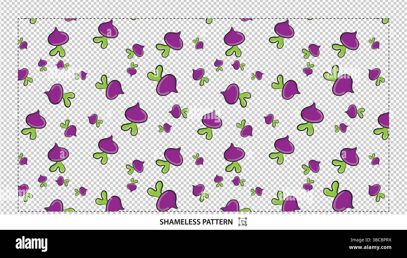 Seamless Purple Beet Root Vegetable Cute Food Pattern Digital ...