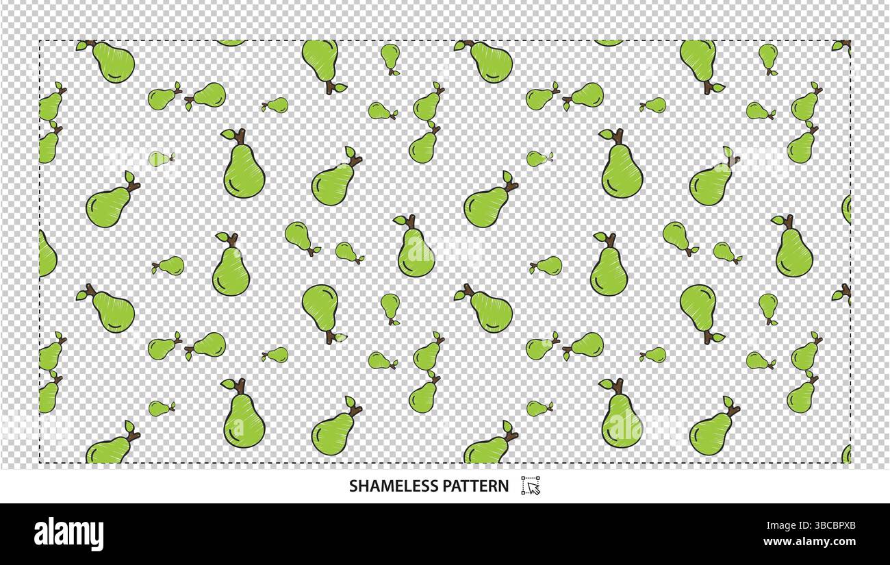 Green Pear Fruit Seamless Pattern Vector Design for Healthy Food Themes ...