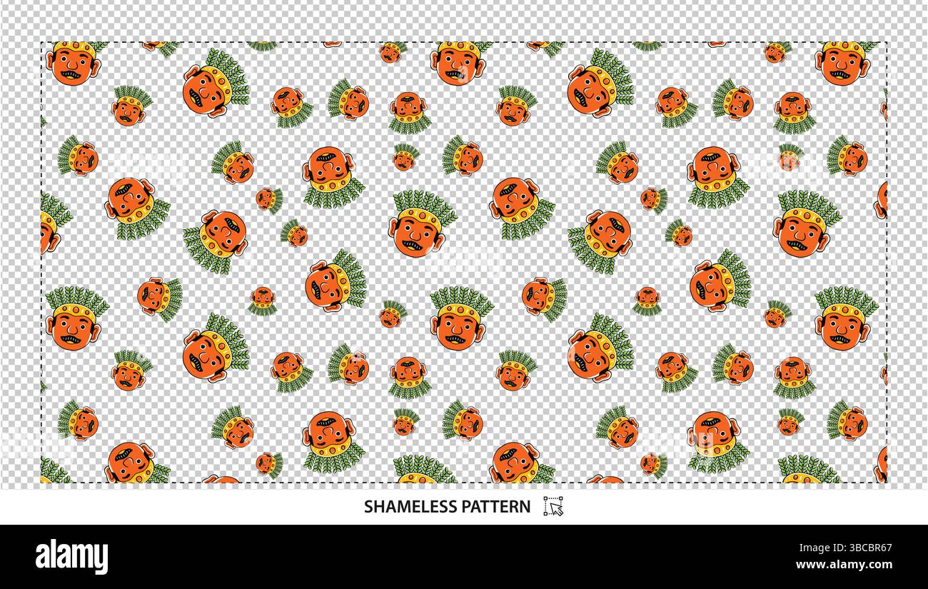 Cute Cartoon Pilgrim Head Seamless Pattern for Thanksgiving Holiday ...
