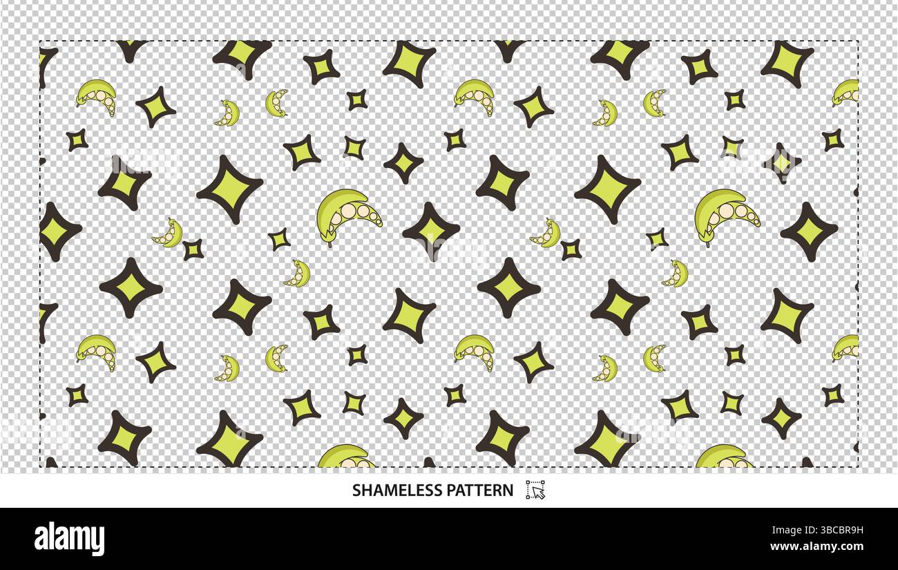 Simple Black Outline Star Shapes Seamless Pattern for Minimalist ...