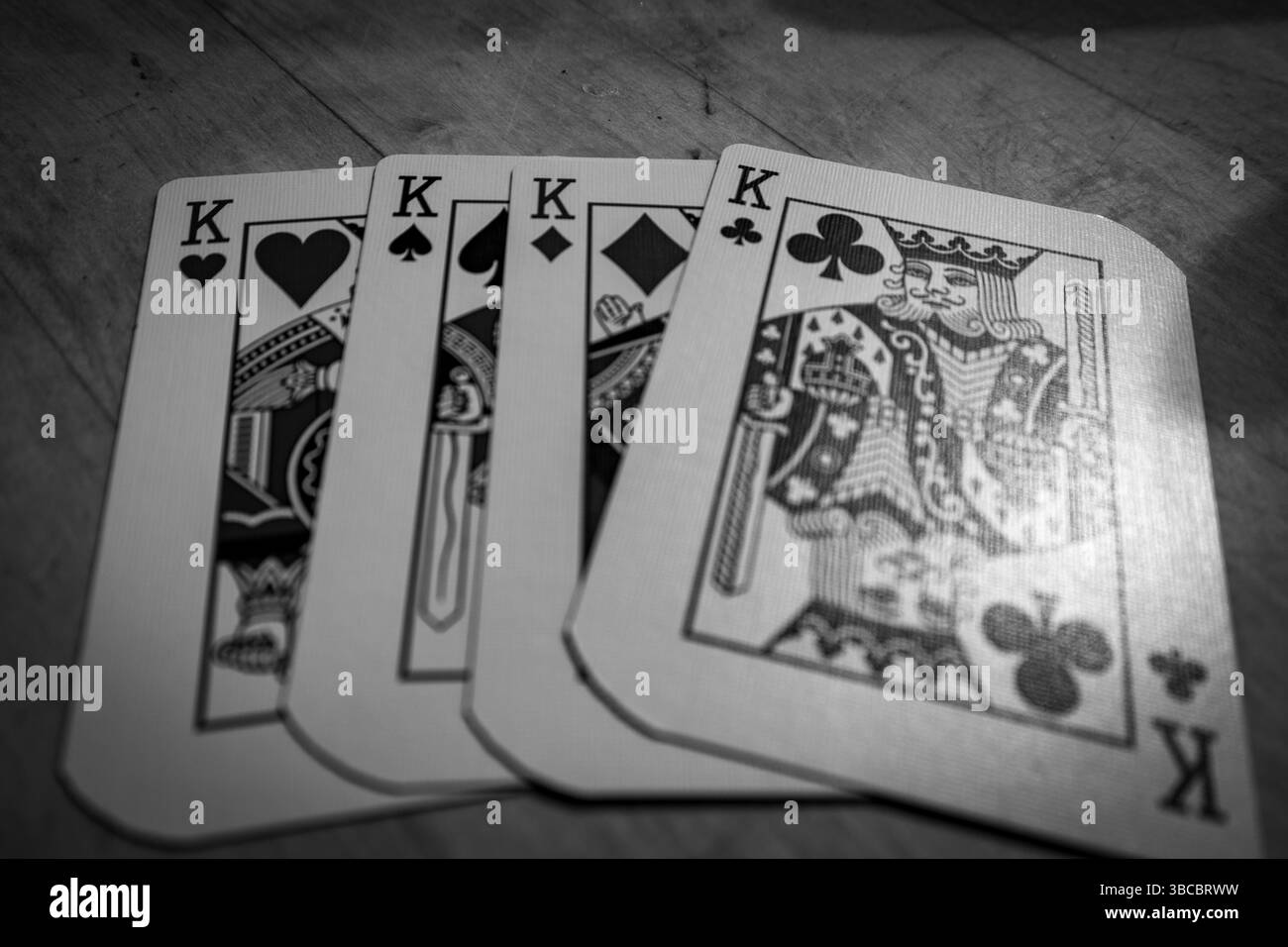 Pack of playing cards hand Black and White Stock Photos & Images - Alamy