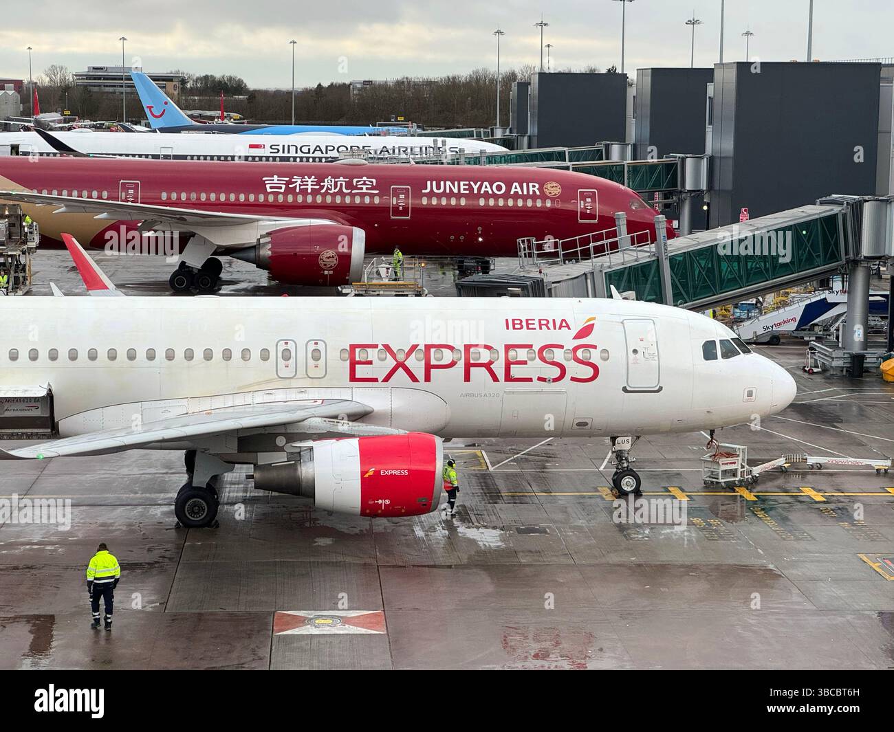 Iberia Express aircraft, Airbus, in Manchester Airport Terminal 2 ...