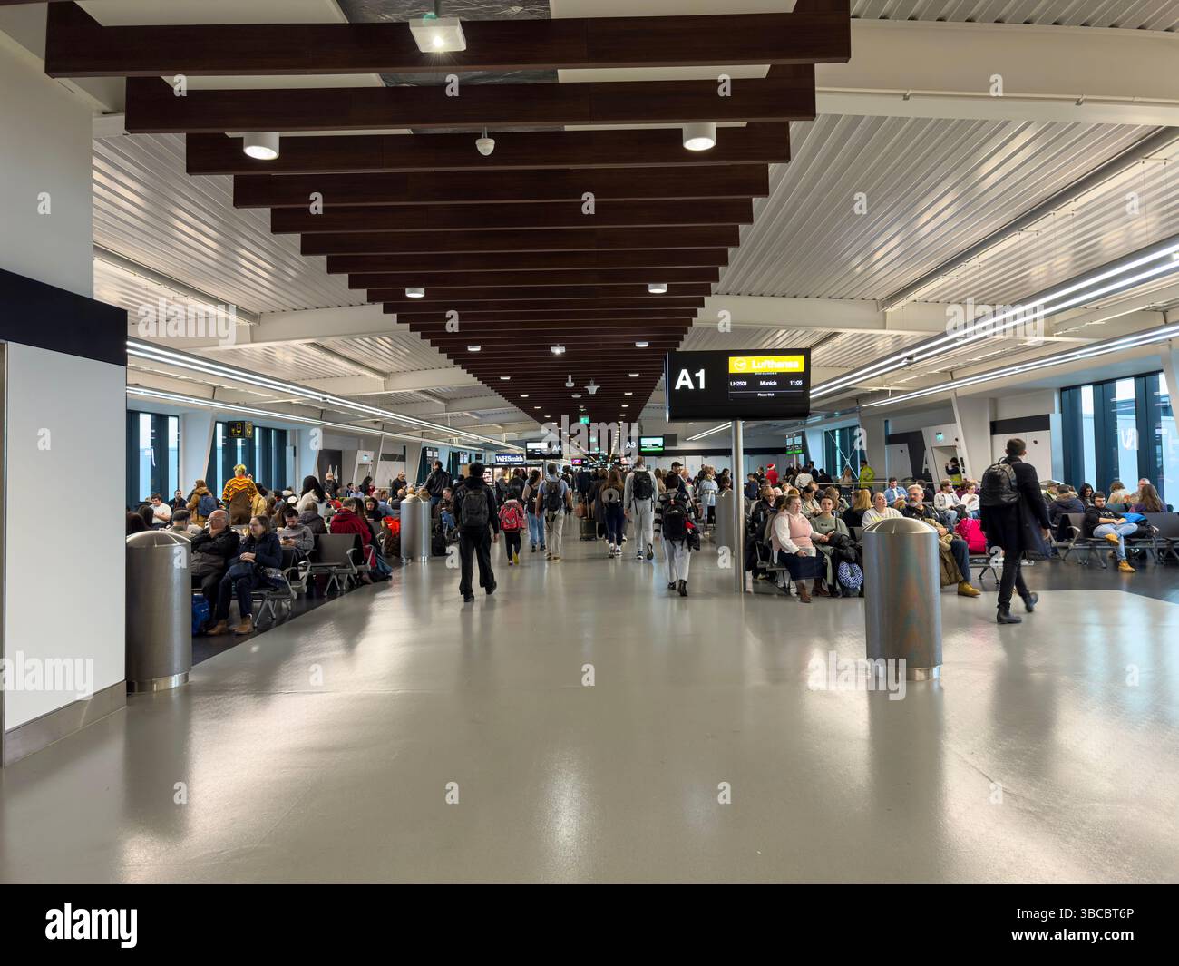 The departures zone, , Gate A1, Manchester Airport Terminal 2, England, UK Stock Photo - Alamy