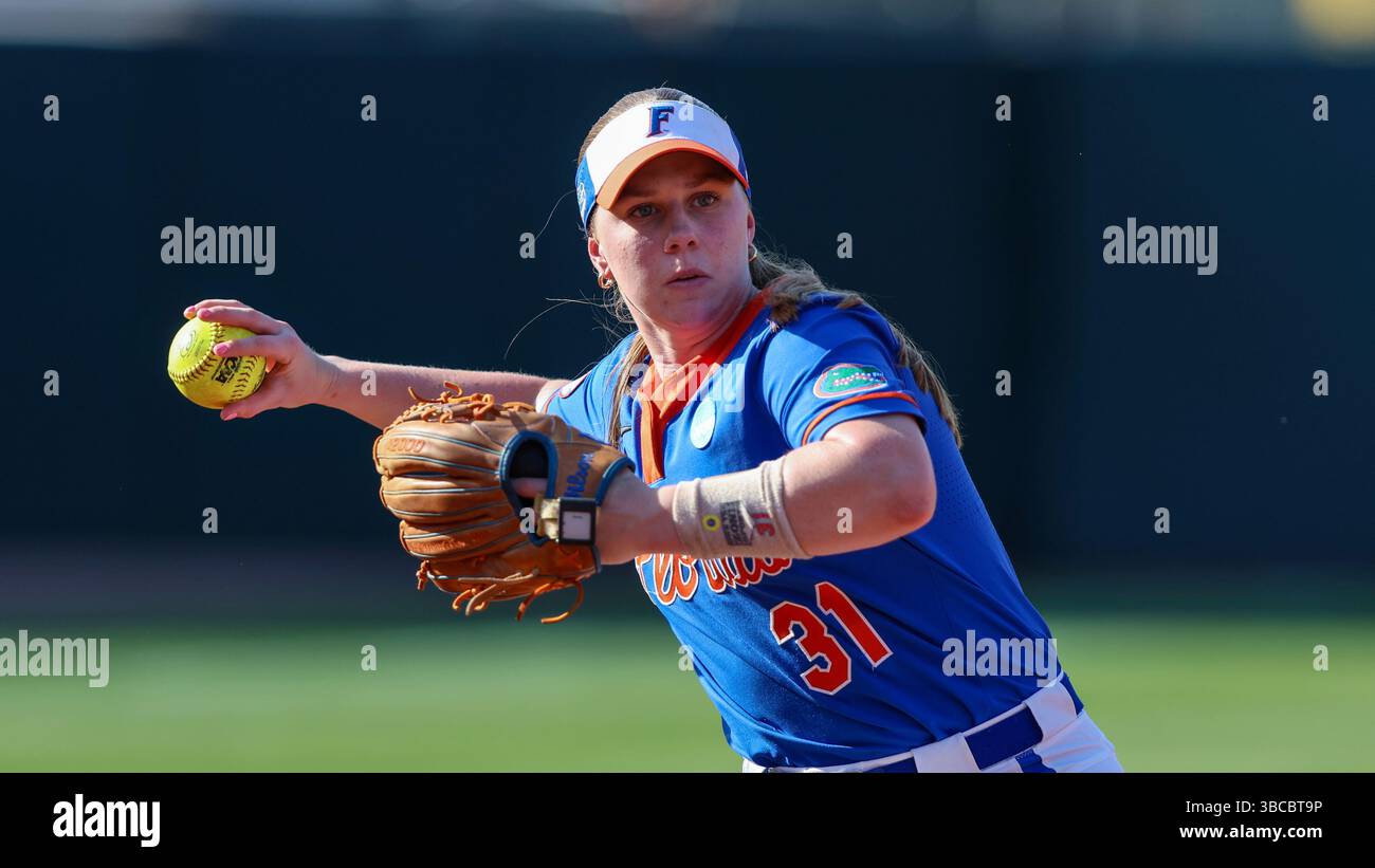 Florida infielder Kenleigh Cahalan (31) in action during an NCAA ...