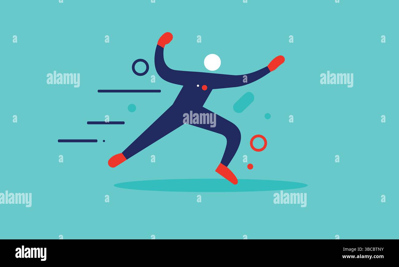 Abstract Running Man Vector Illustration in Motion Stock Vector Image ...