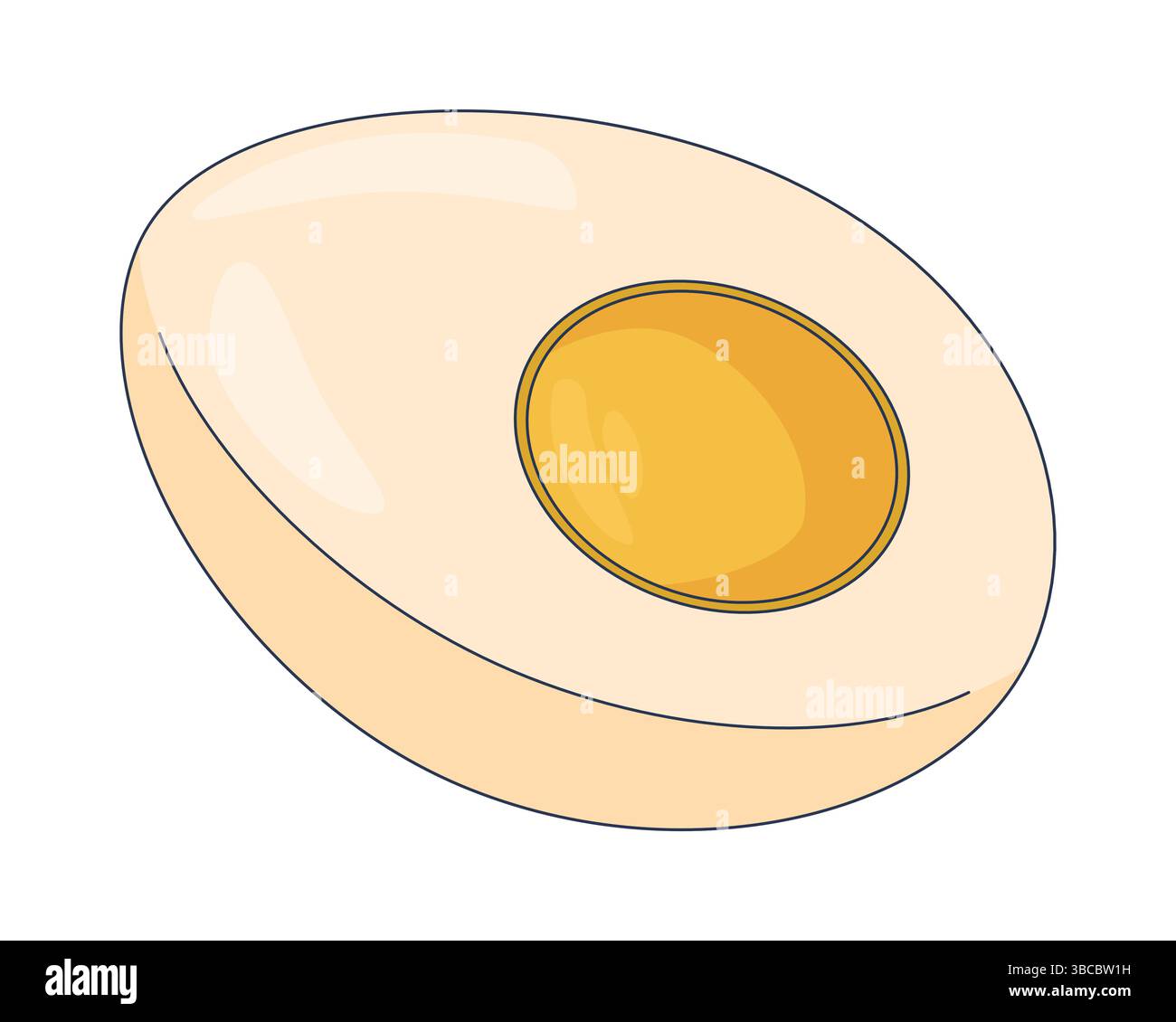 Boiled egg half 2D cartoon object Stock Vector Image & Art - Alamy