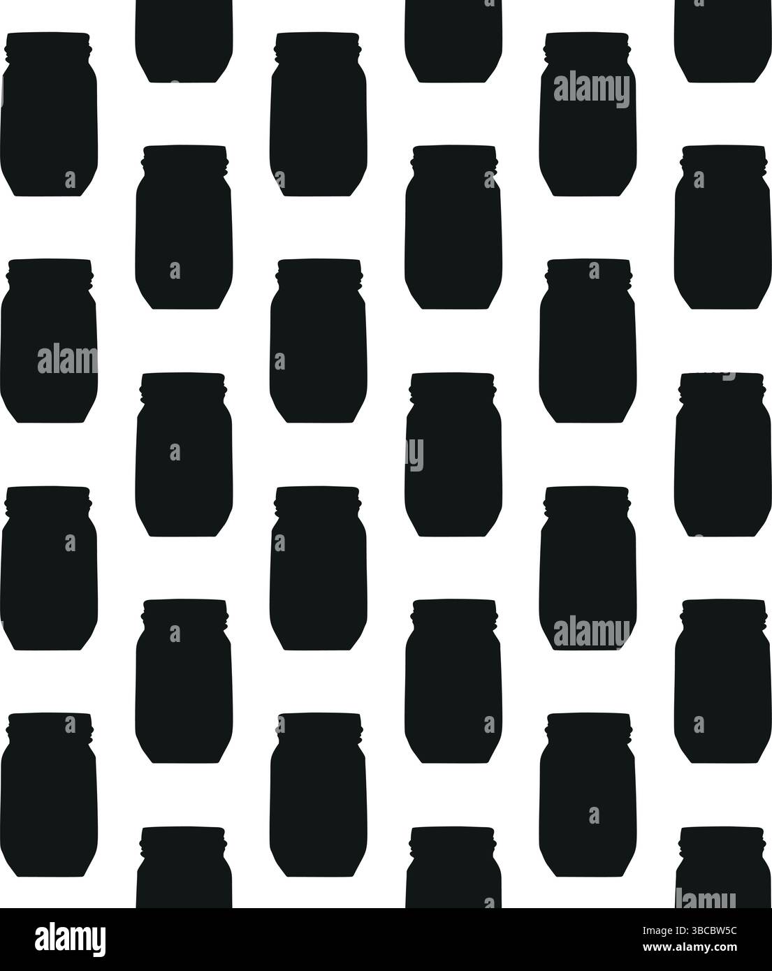 Vector seamless pattern of hand drawn jar silhouette isolated on white ...