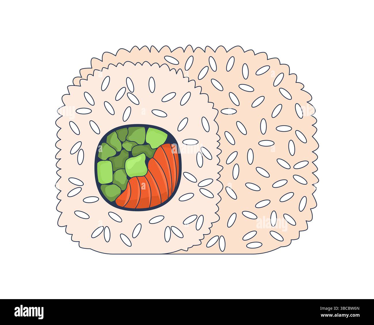 Sushi roll avocado on Stock Vector Images - Alamy