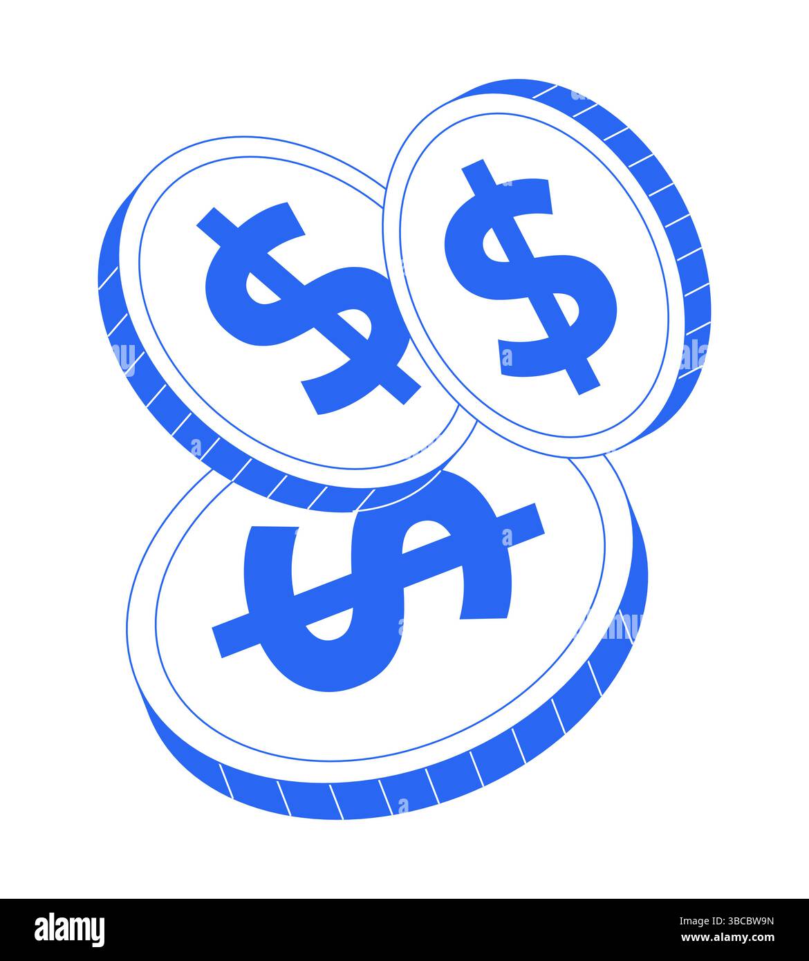 Stack coins linear icon Cut Out Stock Images & Pictures - Alamy