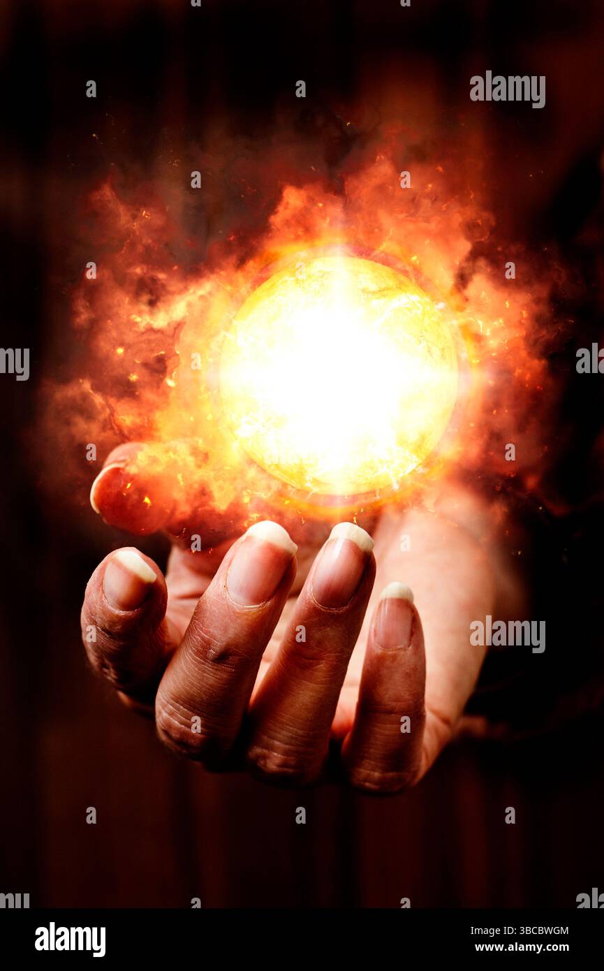 Red ball of fire hi-res stock photography and images - Alamy