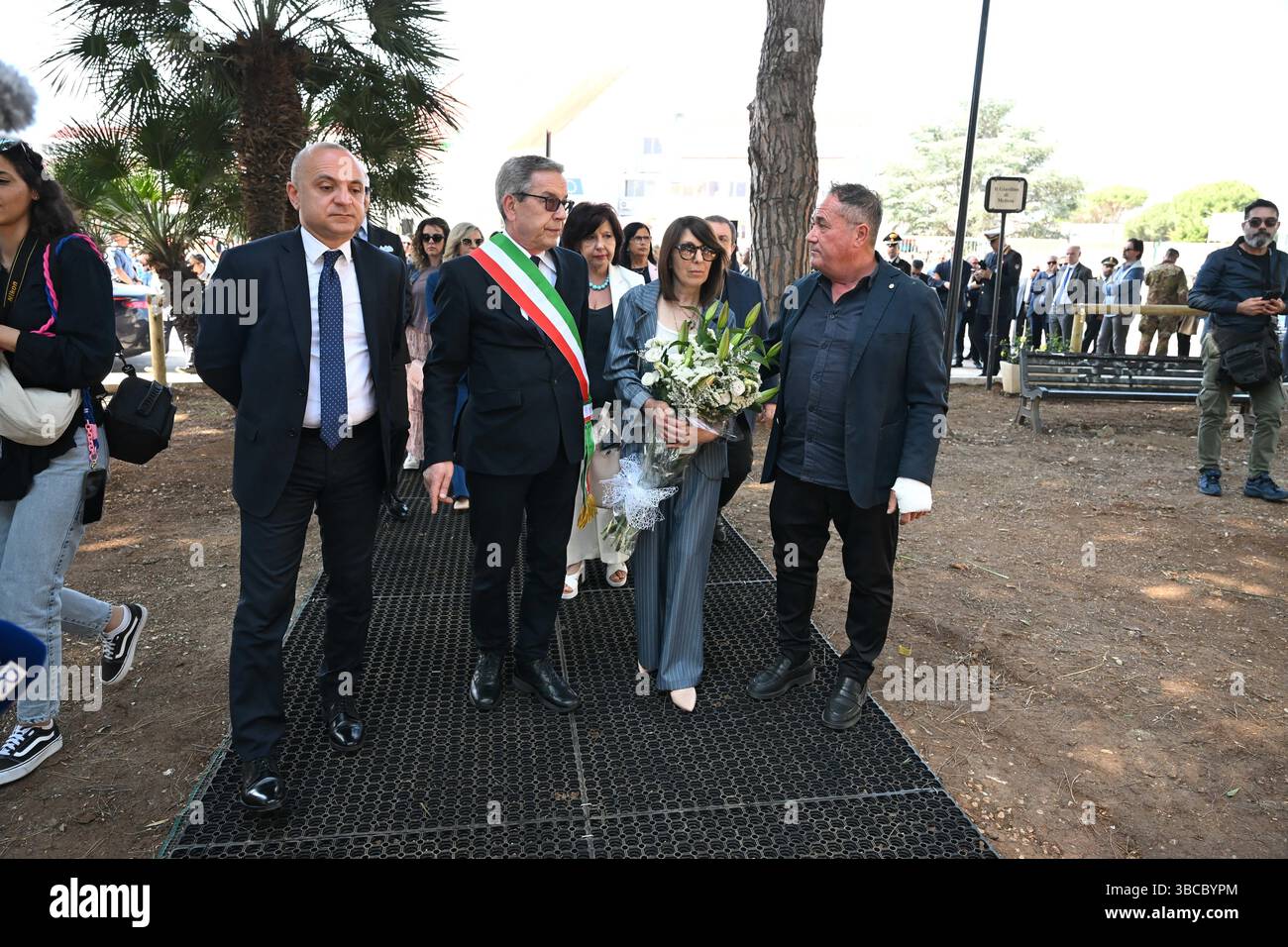 Toasts, Italy. 19th May, 2025. Mother Melissa Bassi, Mayor Brindisi ...