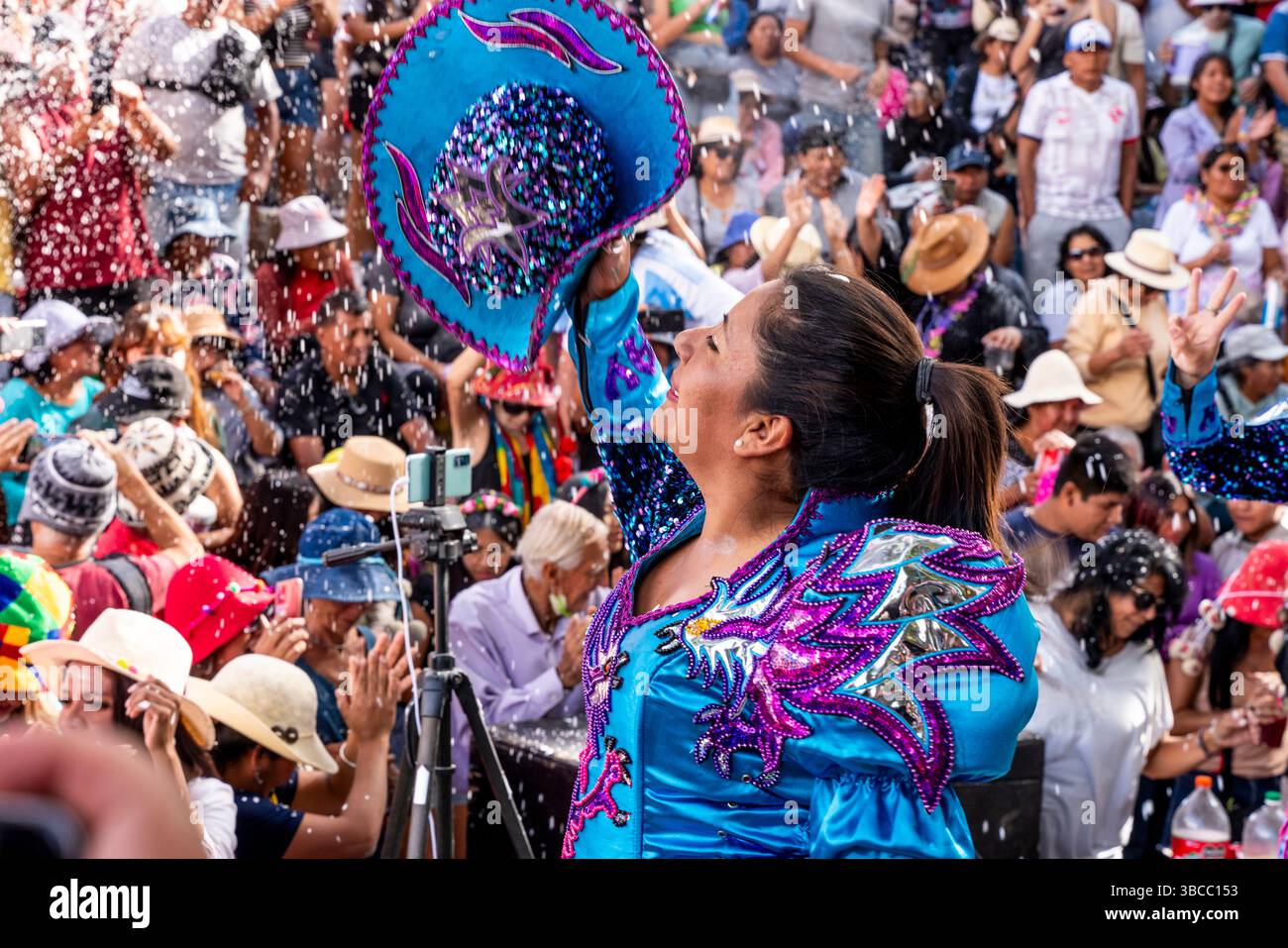 A Female Dancer Performs At The Humahuaca Carnival, Humahuaca, Jujuy ...
