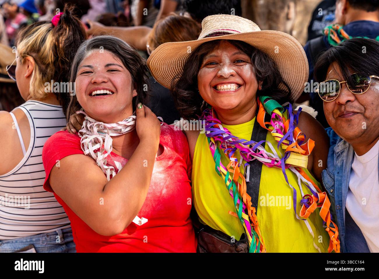 A Group Of Female Revellers At The Humuhuaca Carnival, Humahuaca, Jujuy ...