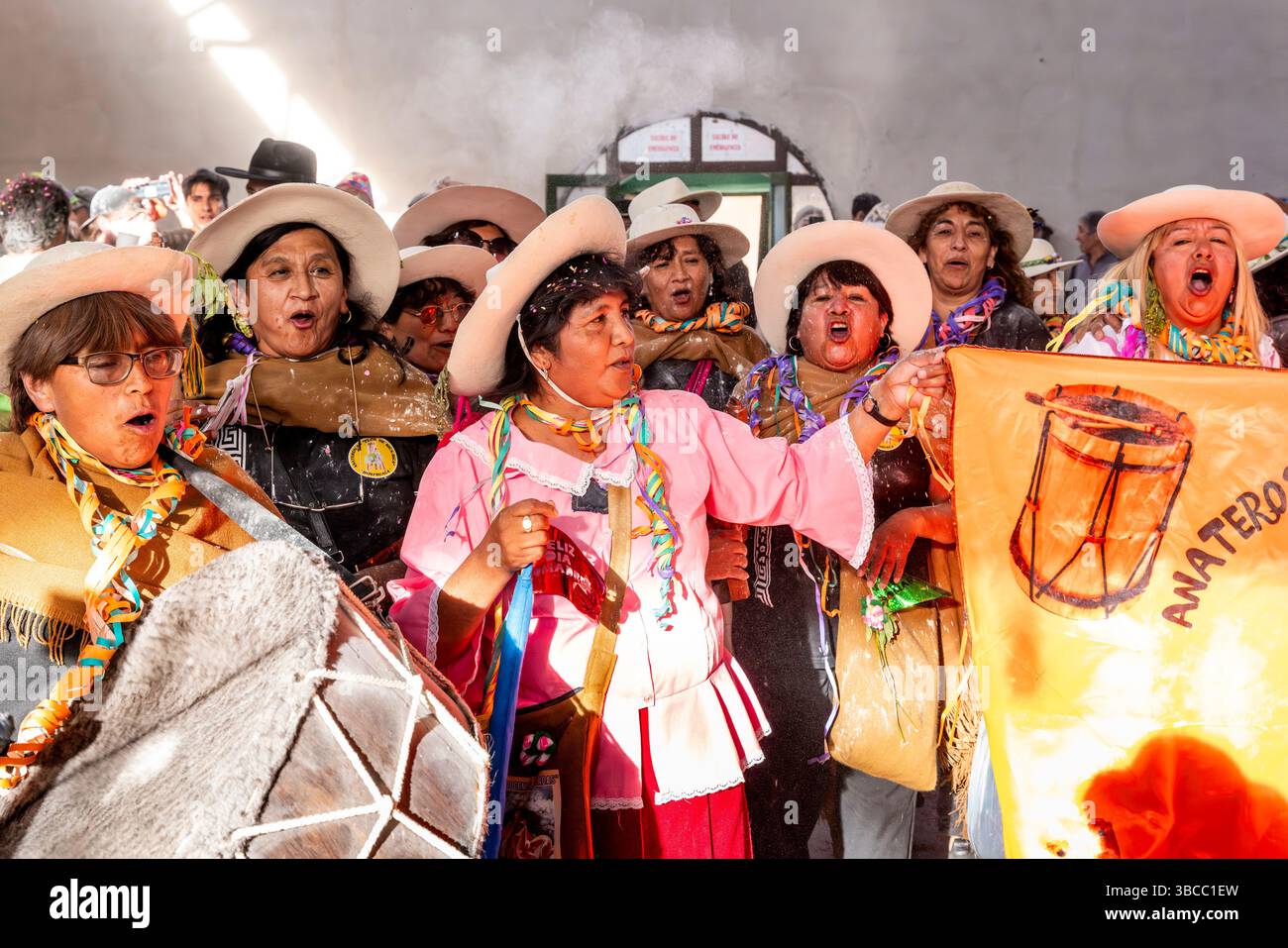 A Group Of Local Women Take Part In Carnival Celebrations Inside A Hall ...