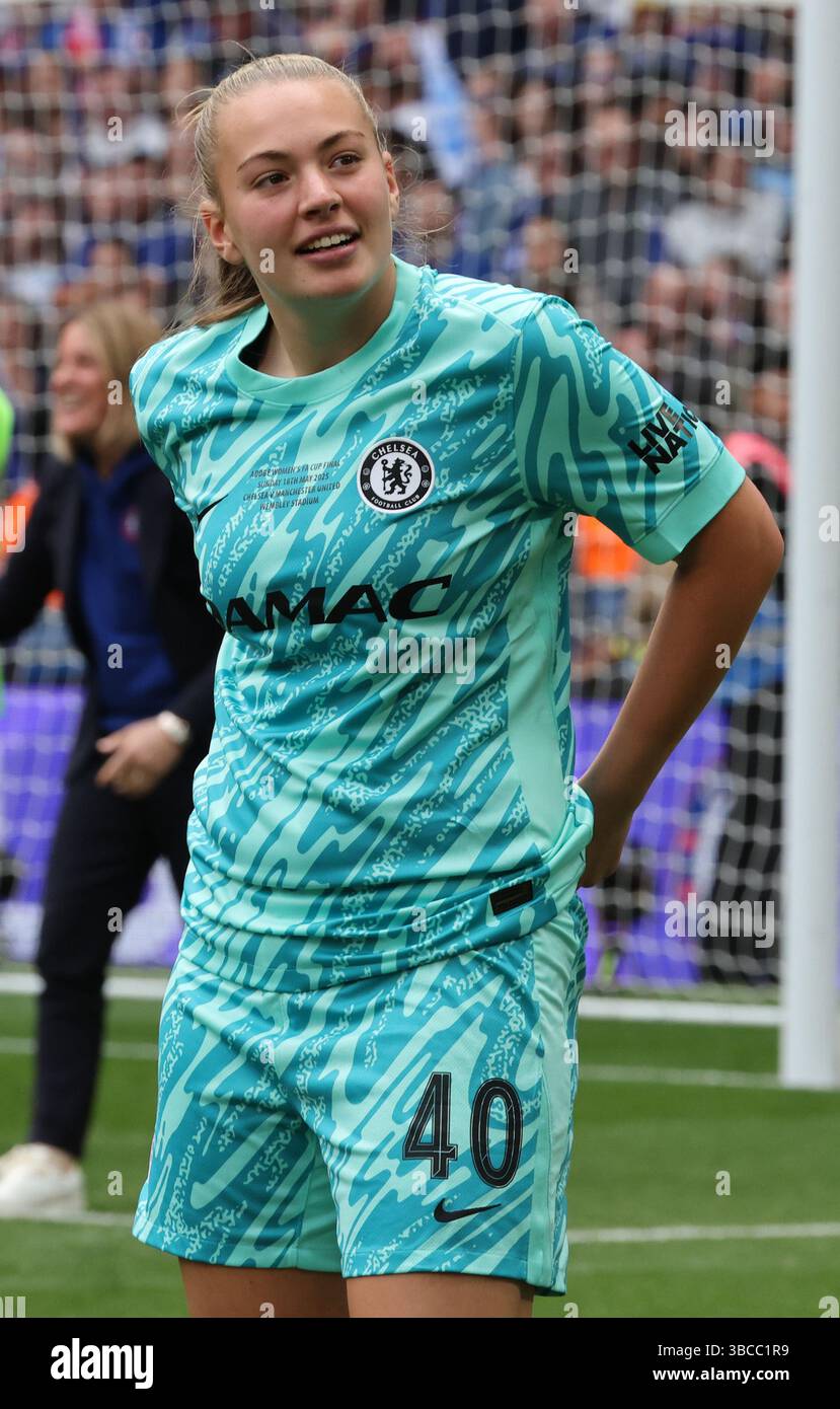 London, UK. 18th May, 2025. Katie Cox of Chelsea Women after The Adobe ...