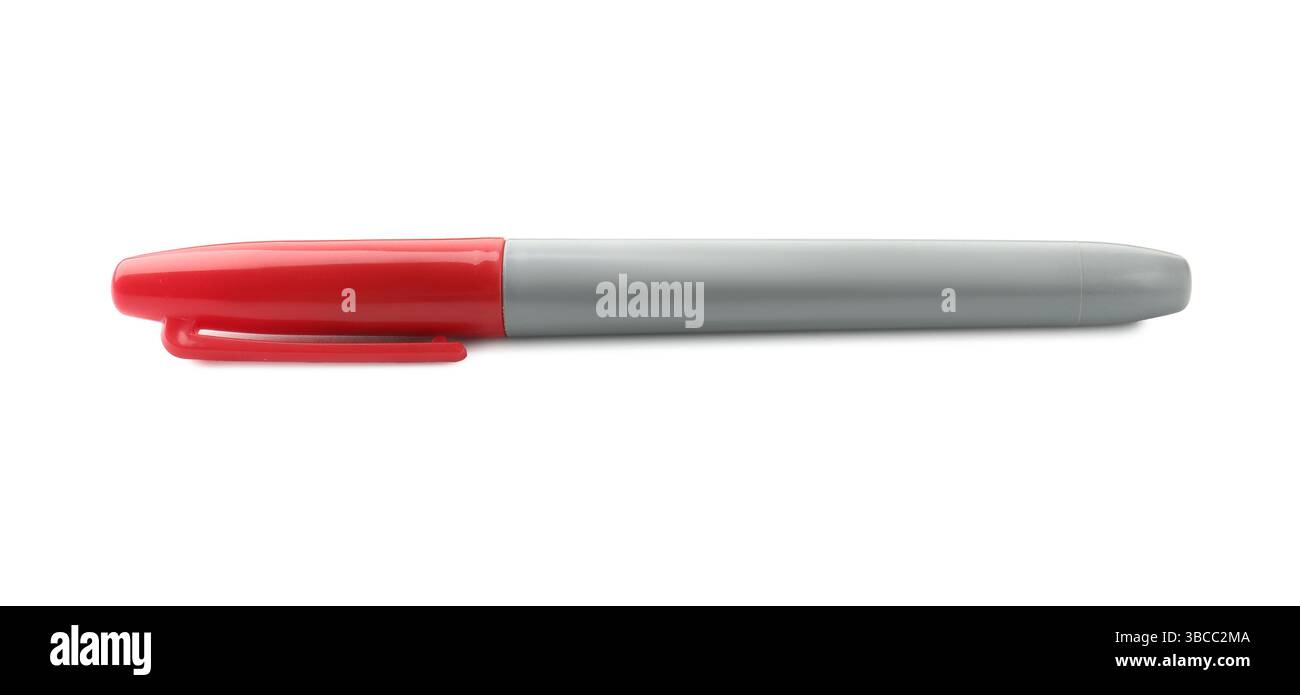 One red color marker isolated on white Stock Photo - Alamy