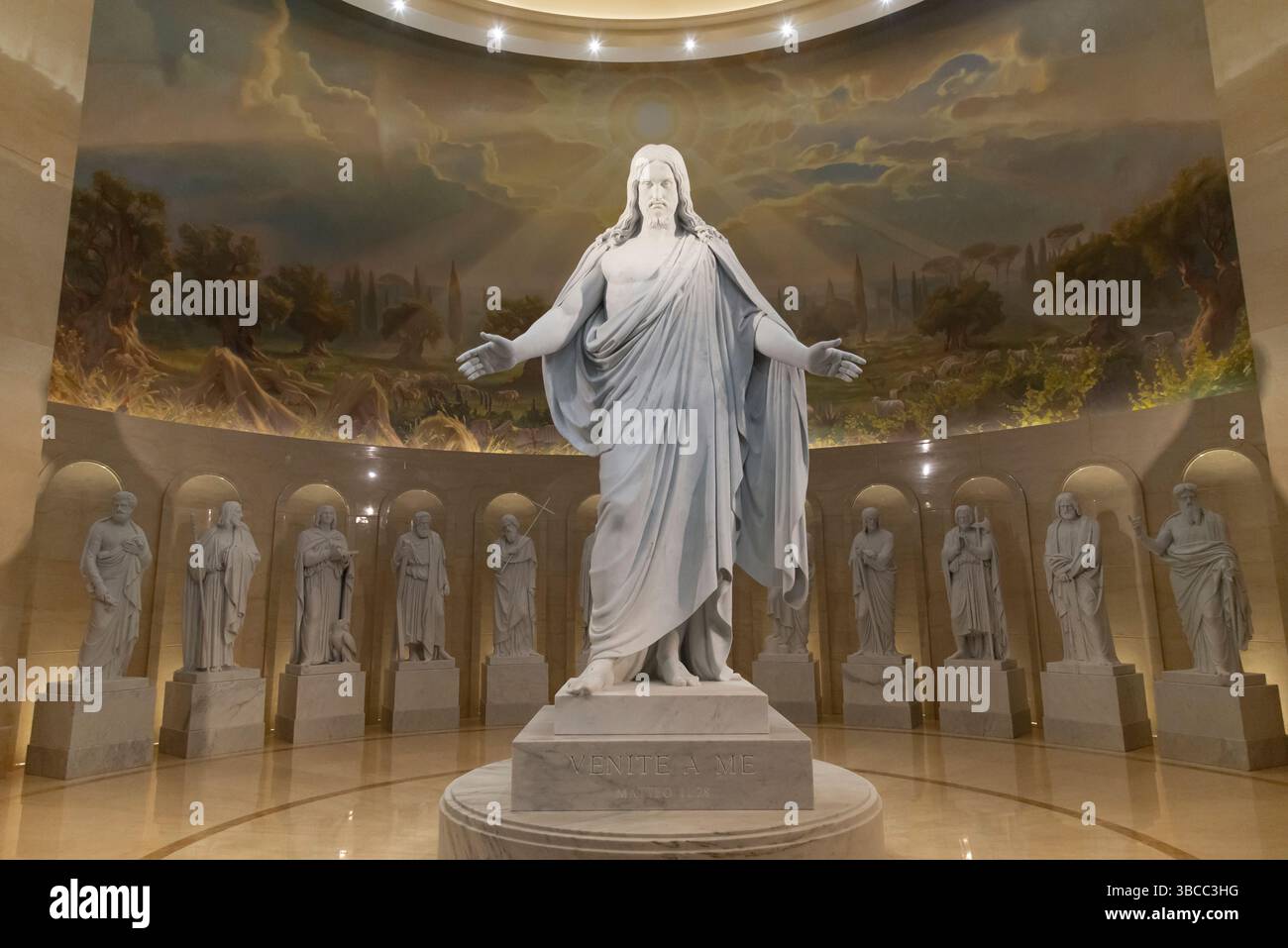 Statue of Christ at the visitors' center of the Rome Temple of The Church of Jesus Christ of ...
