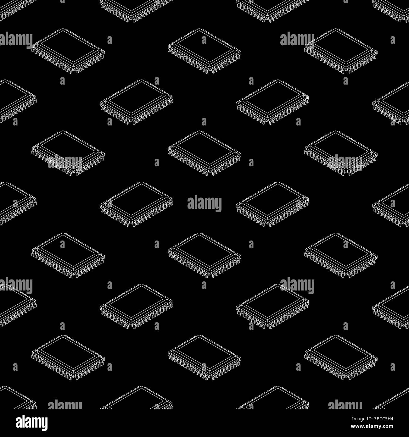 CPU PC pattern seamless. Processor background. Central processing system for computer texture ...