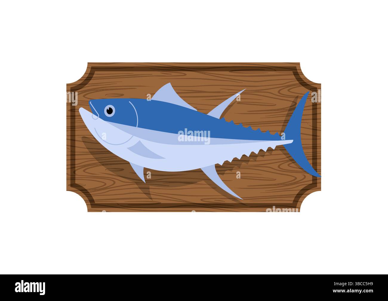 Trophy Fish On Board isolated. Fish interior decor Stock Vector Image ...