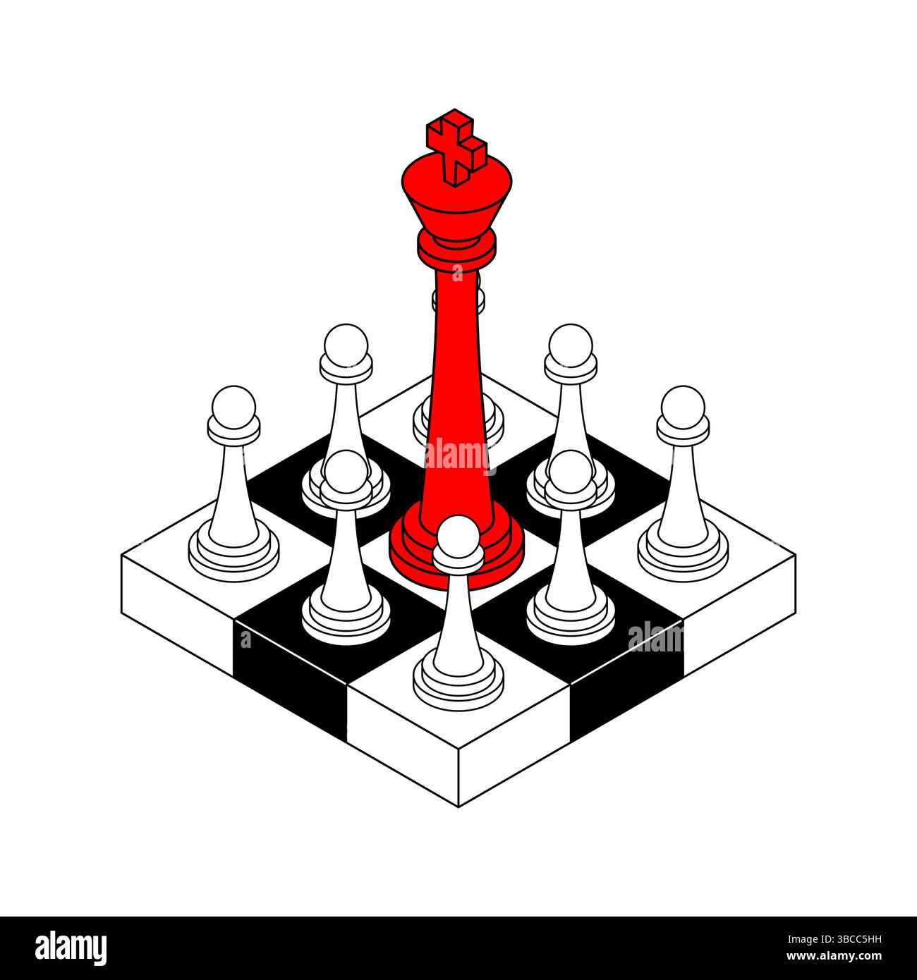 Pawns Surround King in Chess. Chess Game. Concept: Never Give Up Even ...
