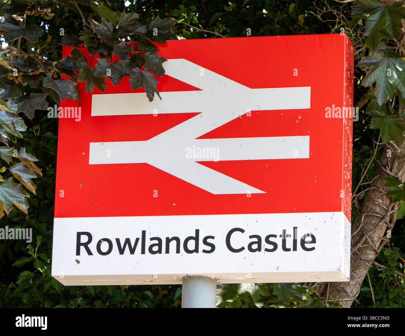 British Rail Station Name sign for Rowlands Castle Railway Station ...