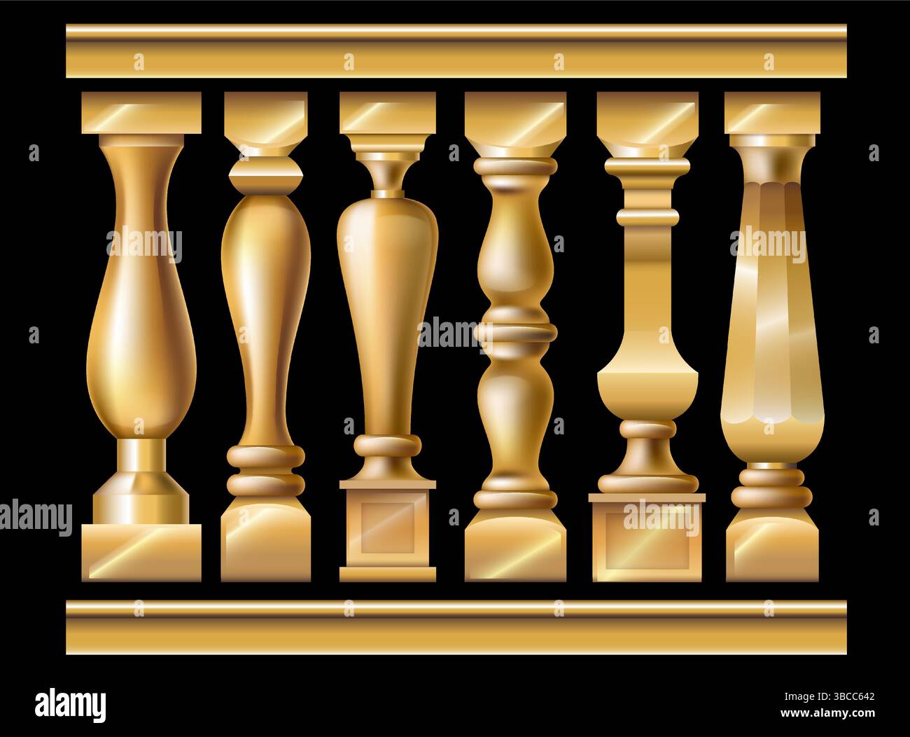 Set of classic balusters gold Stock Vector Image & Art - Alamy