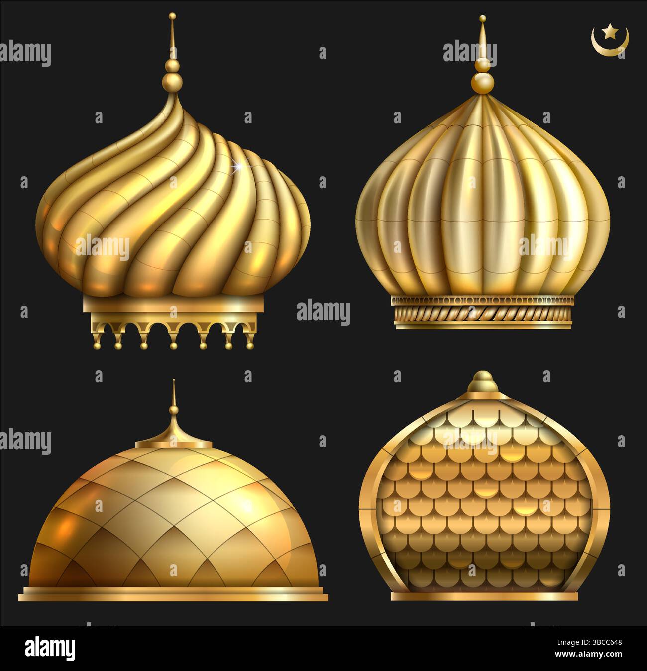 Set of oriental golden domes Stock Vector Image & Art - Alamy