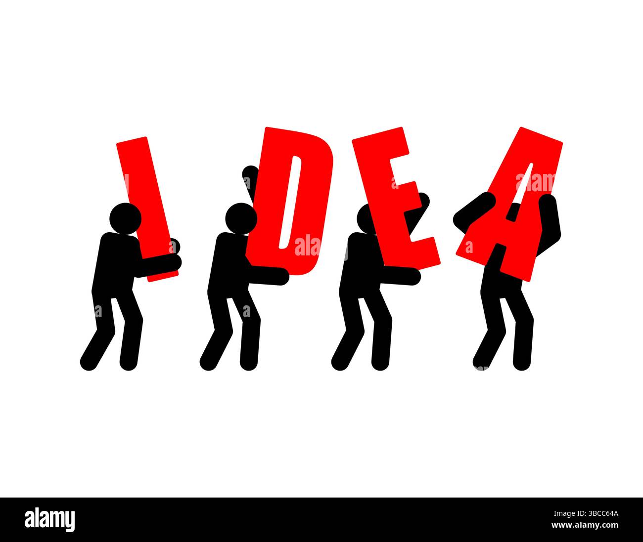 idea people with letters. Business team comes up with concept idea ...