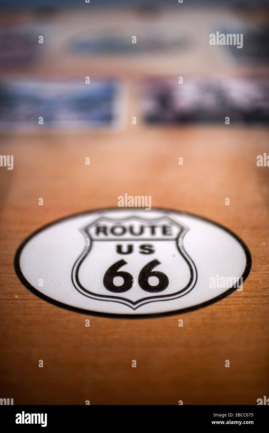 Route 66 road map hi-res stock photography and images - Alamy