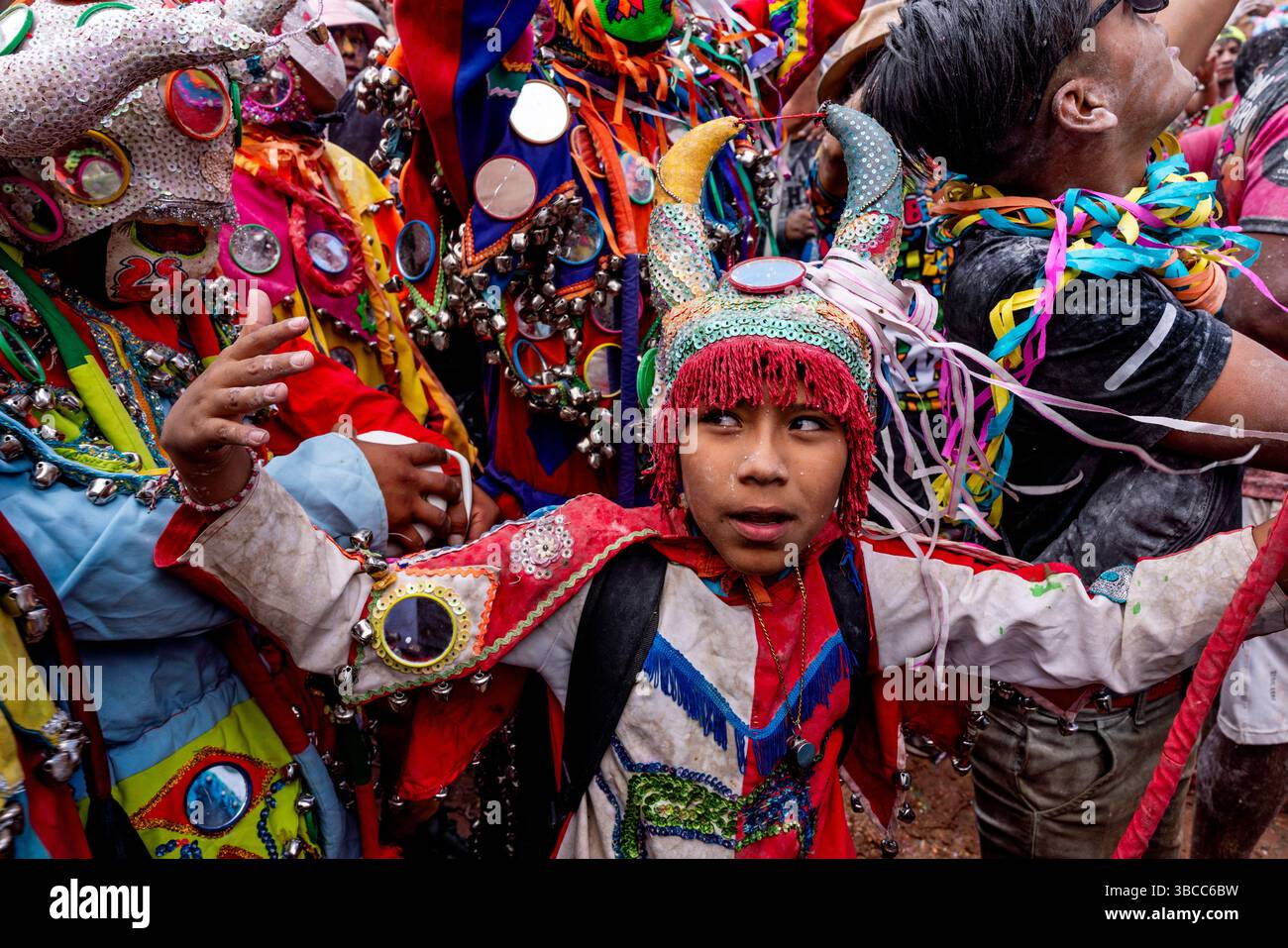 Local People Dressed As Colourful Devils Descend The 'Cerro Negro ...