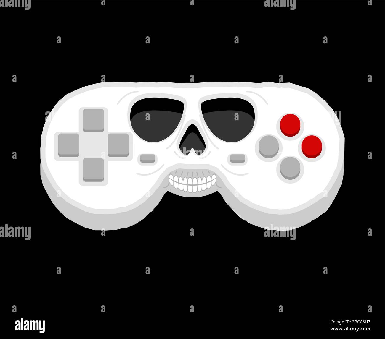 Skull Joystick. Bone Gamepad. Monster Game Controller Stock Vector ...