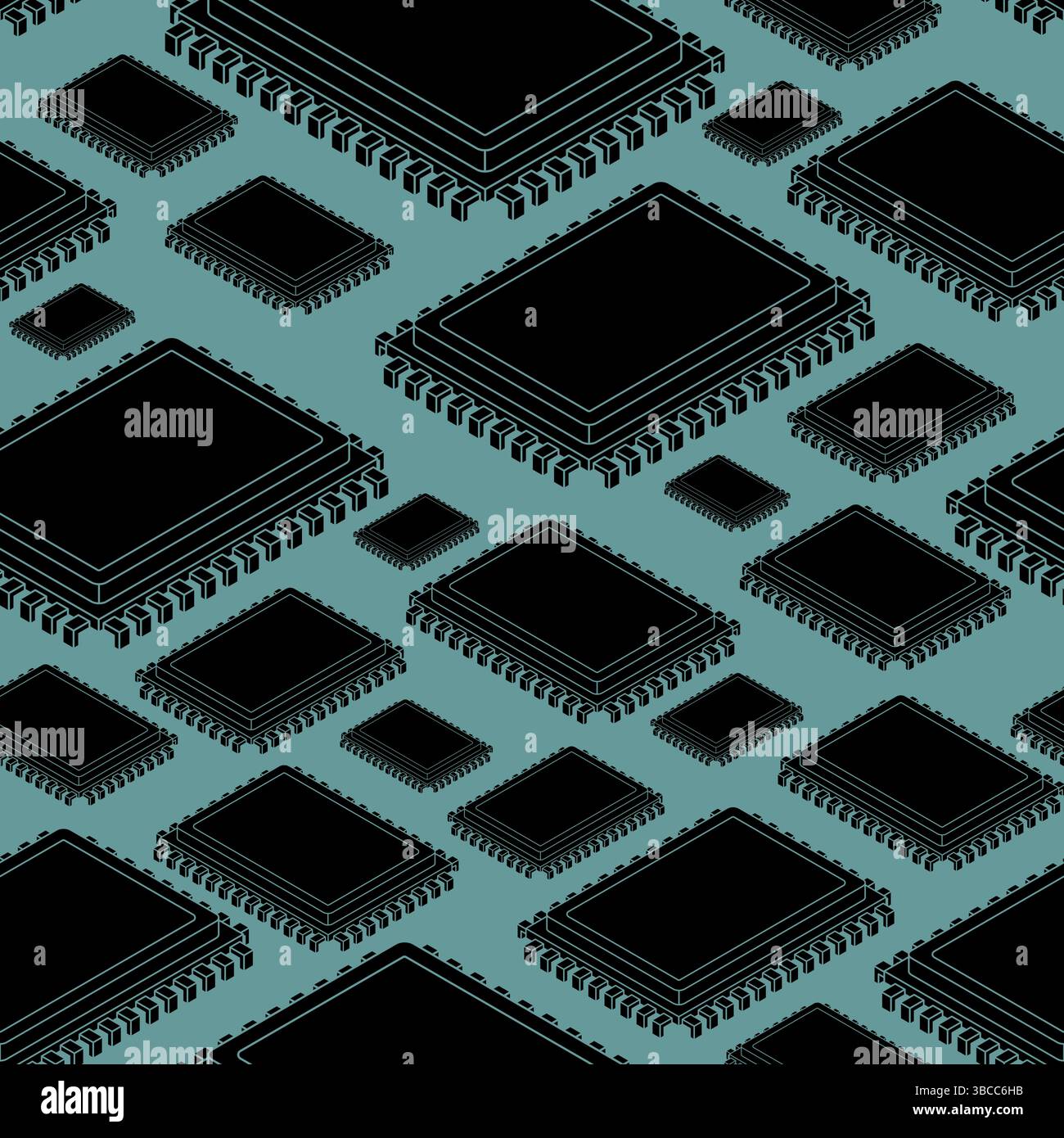 Cpu Pc Pattern Seamless Processor Background Central Processing System For Computer Texture
