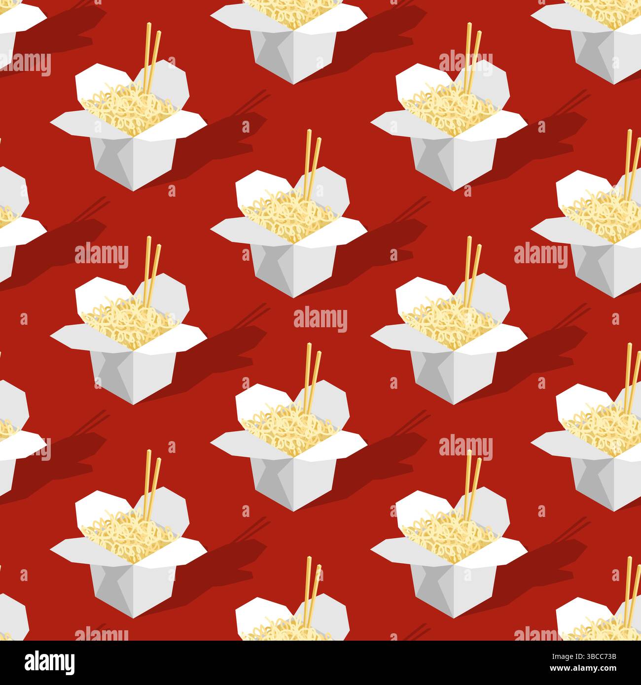 Chinese noodles in box pattern seamless. Traditional food in China ...